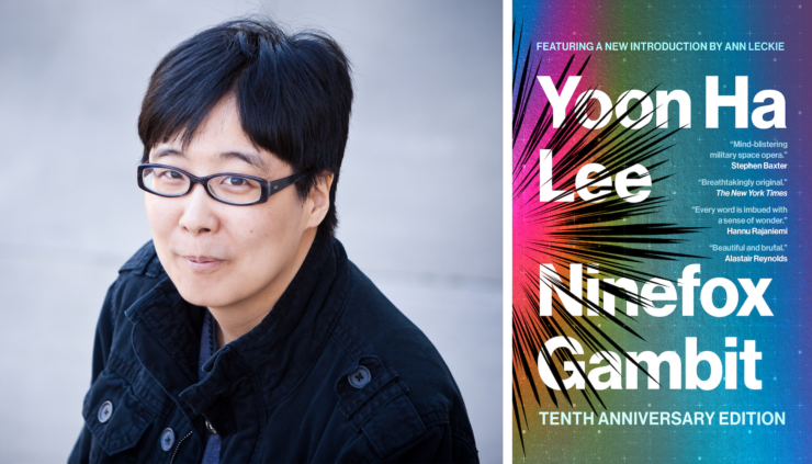 Photo of author Yoon Ha Lee and the cover of the Tenth Anniversary ...